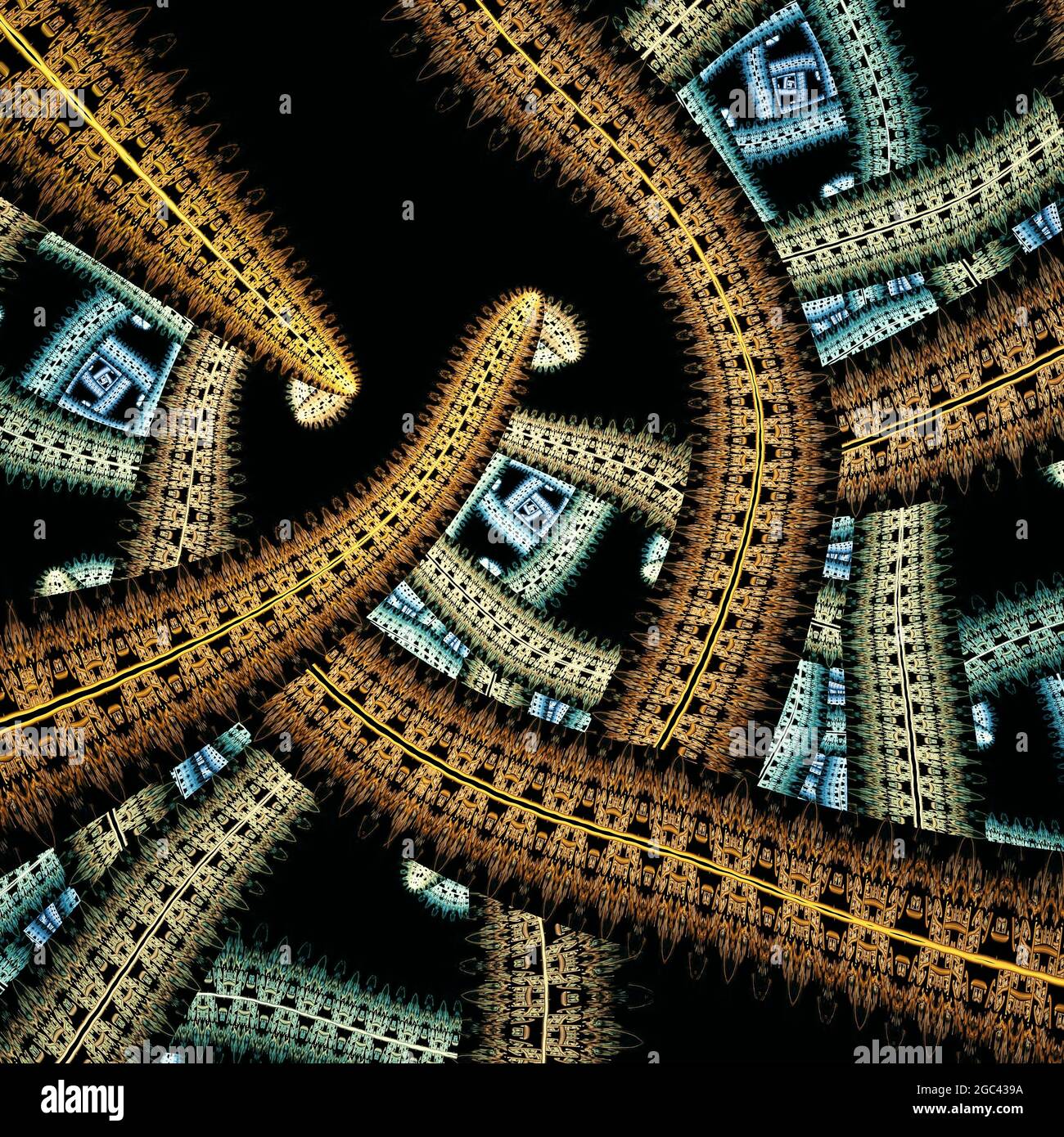 Abstract digital illustration of worm-shaped pattern on b background ...