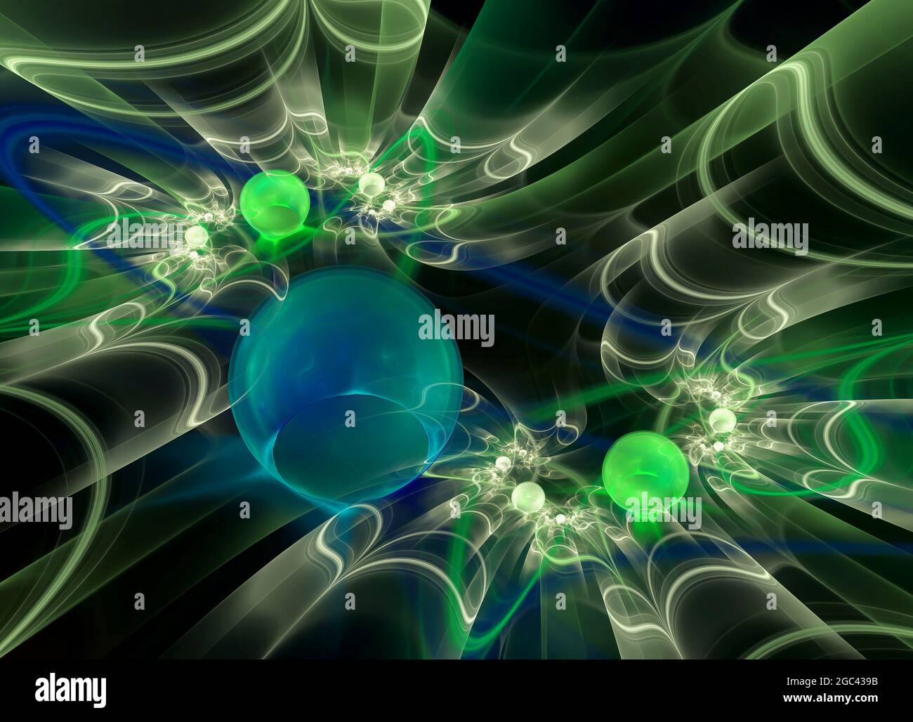 Abstract Blue Light Orbs