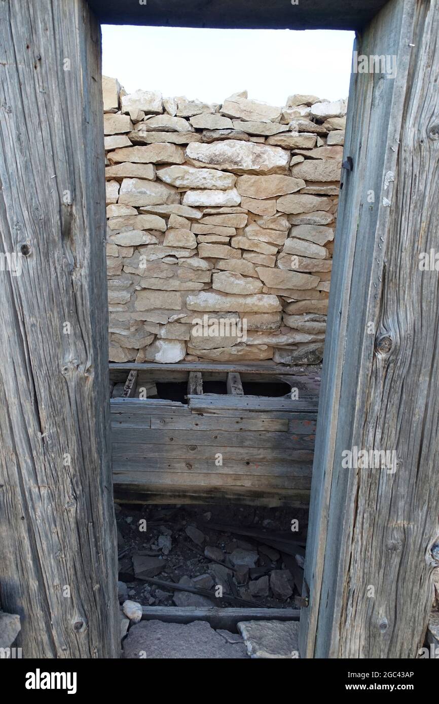 Stone Wall construction at one of the old out buildings near Two Guns ...