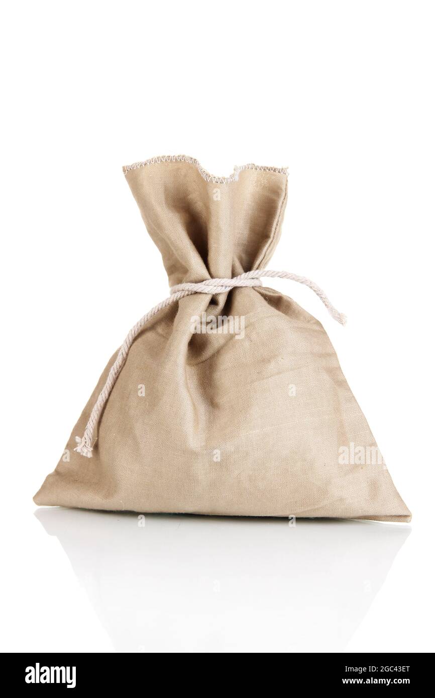 Small sack, isolated on white Stock Photo - Alamy