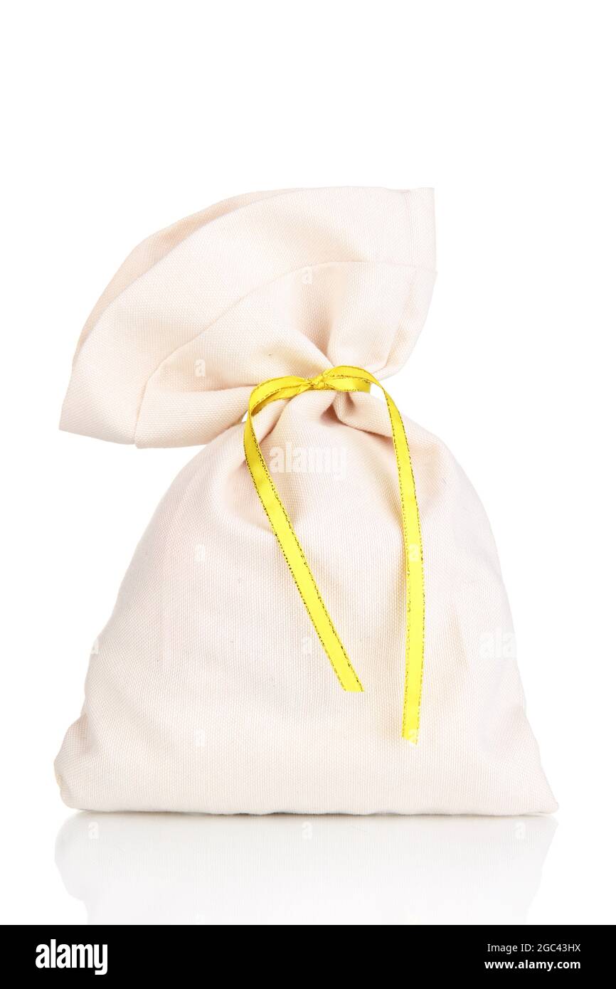 Small sack, isolated on white Stock Photo - Alamy