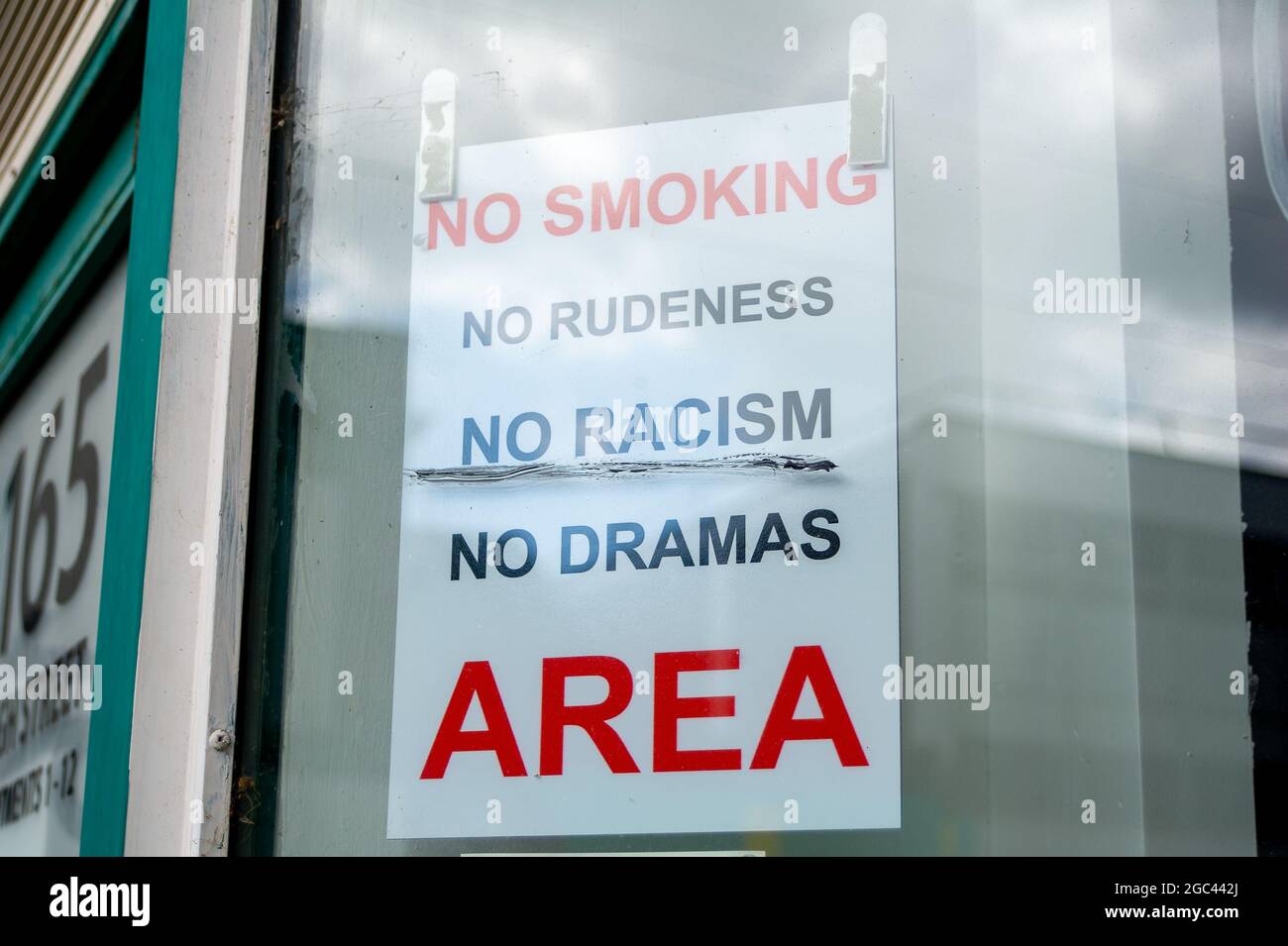 Slough, Berkshire, UK. 6th August, 2021. A No Smoking, No Rudeness, No ...