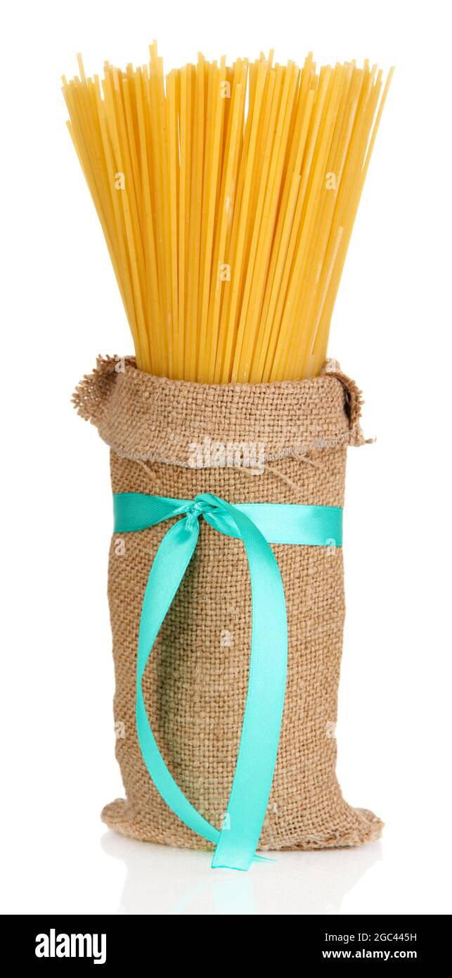 Pasta in bag isolated on white Stock Photo - Alamy