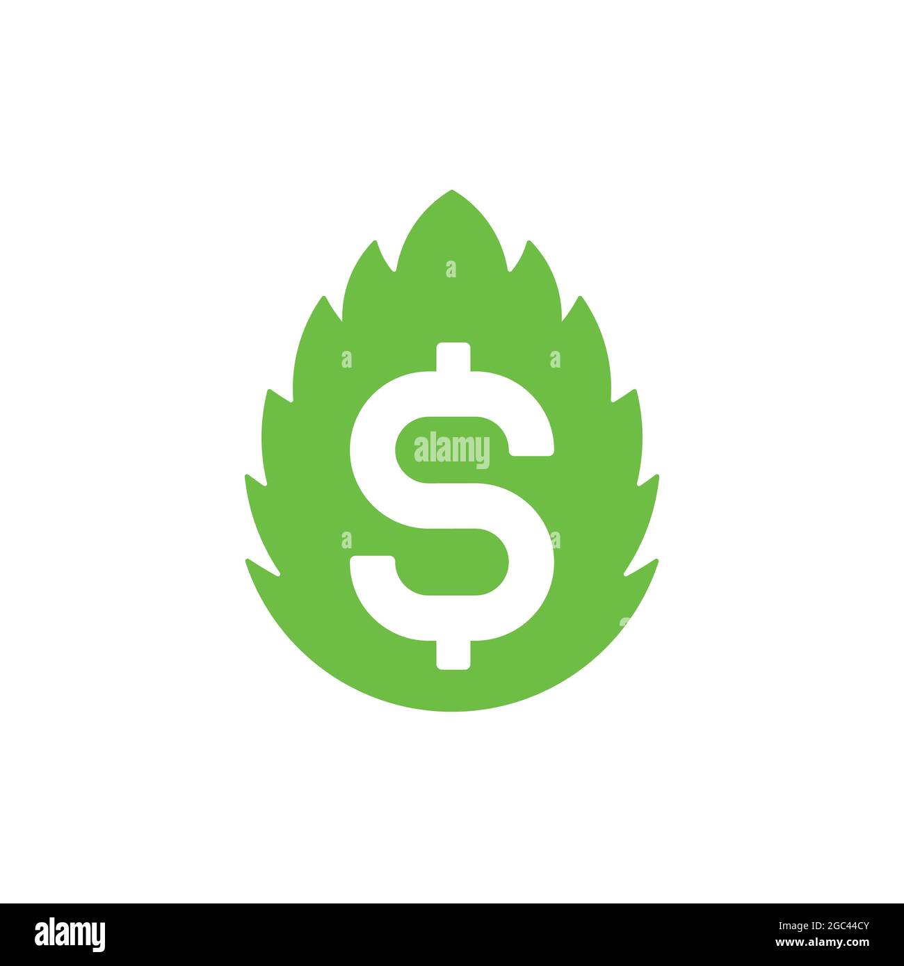 Dollar Leaf Symbol. Leaf shape with a fork silhouette. Web Icon Logo ...