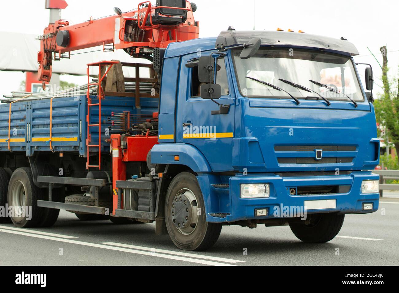 Freight transport on the highway. A vehicle to transport goods in the ...