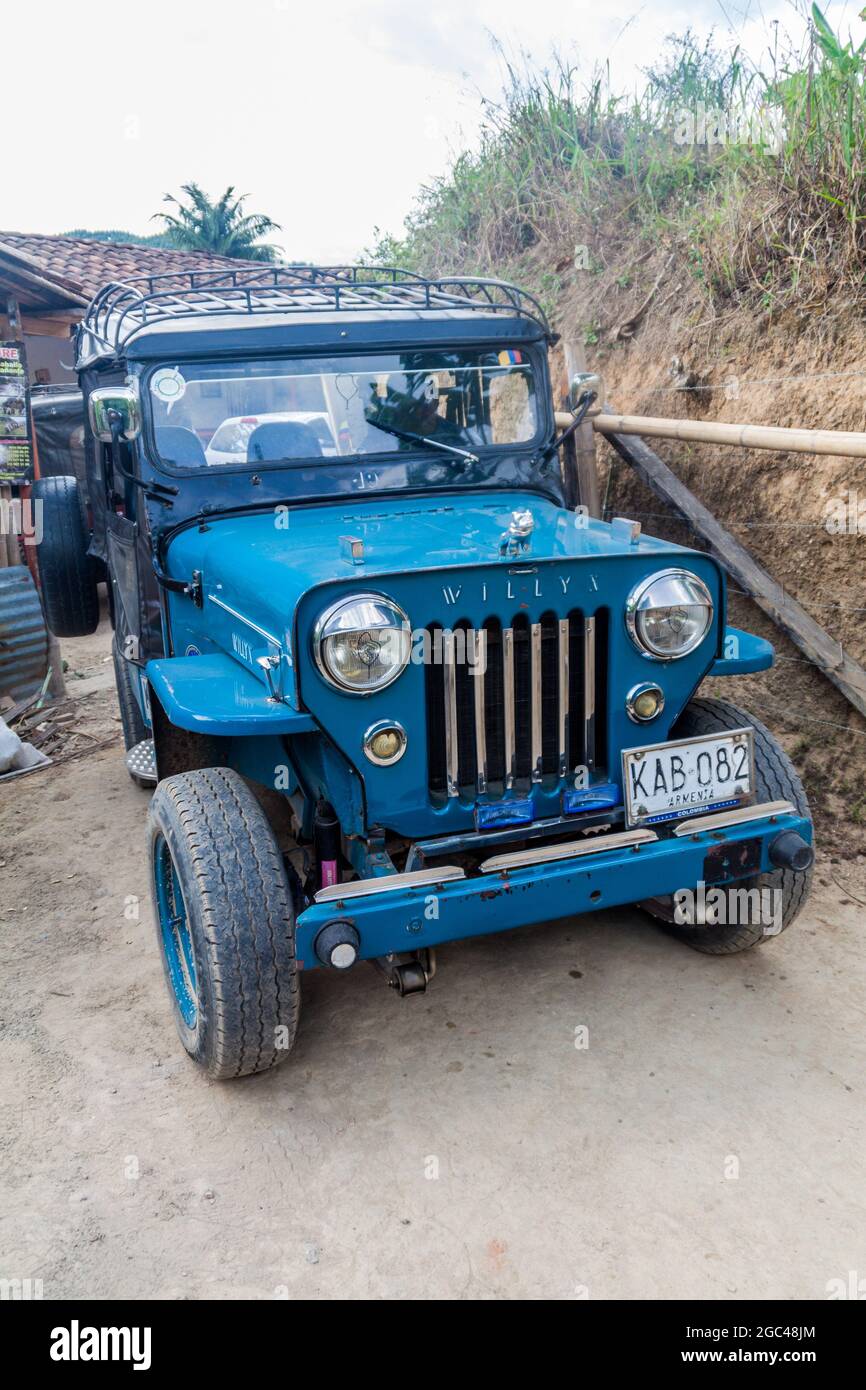 SALENTO, COLOMBIA - SEPTEMBER 8, 2015: Willys Jeeps are an important ...