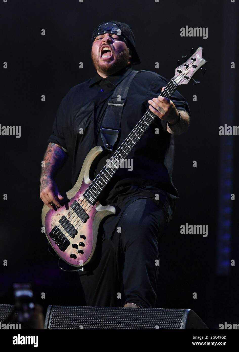 WEST PALM BEACH, FL - AUGUST 05:Roberto Diaz of Korn performs at The ...