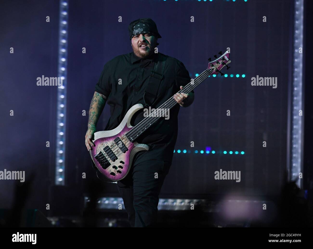 WEST PALM BEACH, FL - AUGUST 05:Roberto Diaz of Korn performs at The ...