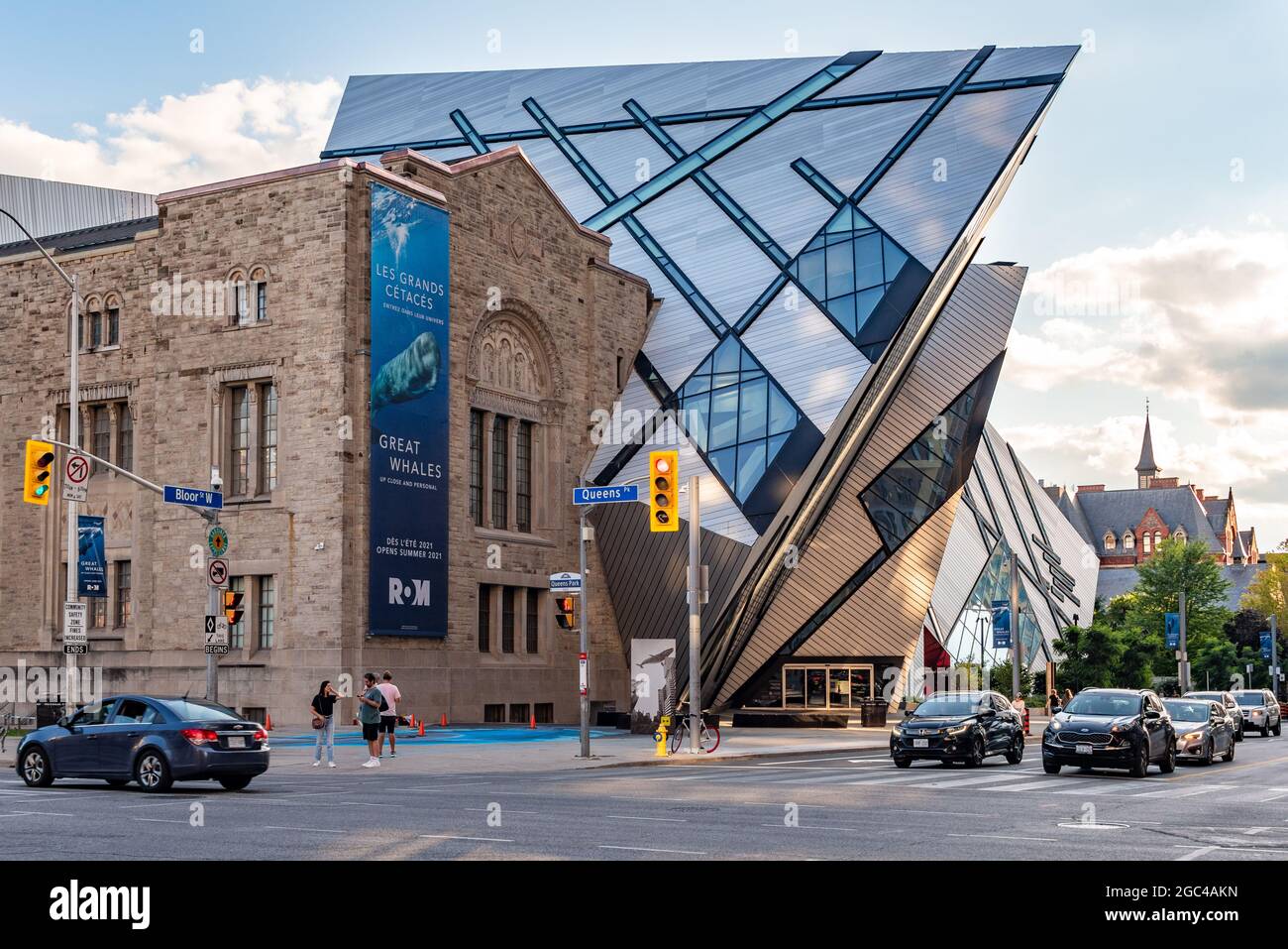 Building exterior architecture of the Royal Ontario Museum or ROM ...