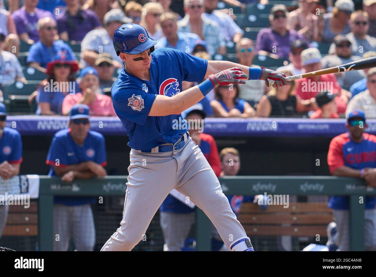 August 5 2021: Chicago Cubs Frank Schwindel (18) gets a hit during the ...