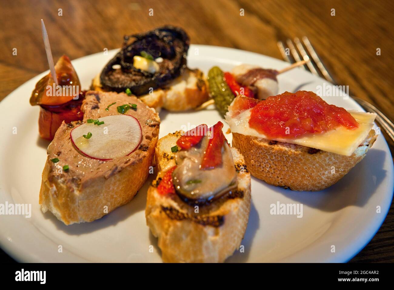 A delicious plate of assorted tapas from a Spanish restaurant in Los ...