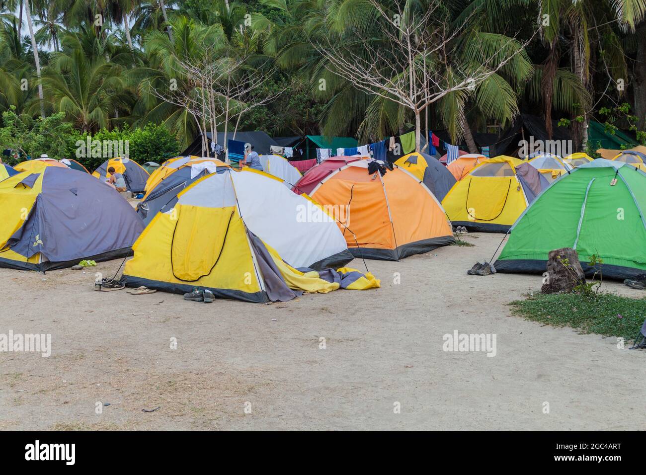 Camping site in Tayrona National Park, Colombia Stock Photo - Alamy