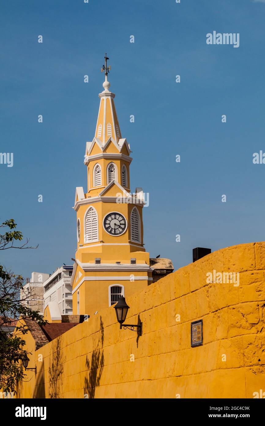 Old Clock tower in Cartagena de Indias, Colombia Stock Photo - Alamy