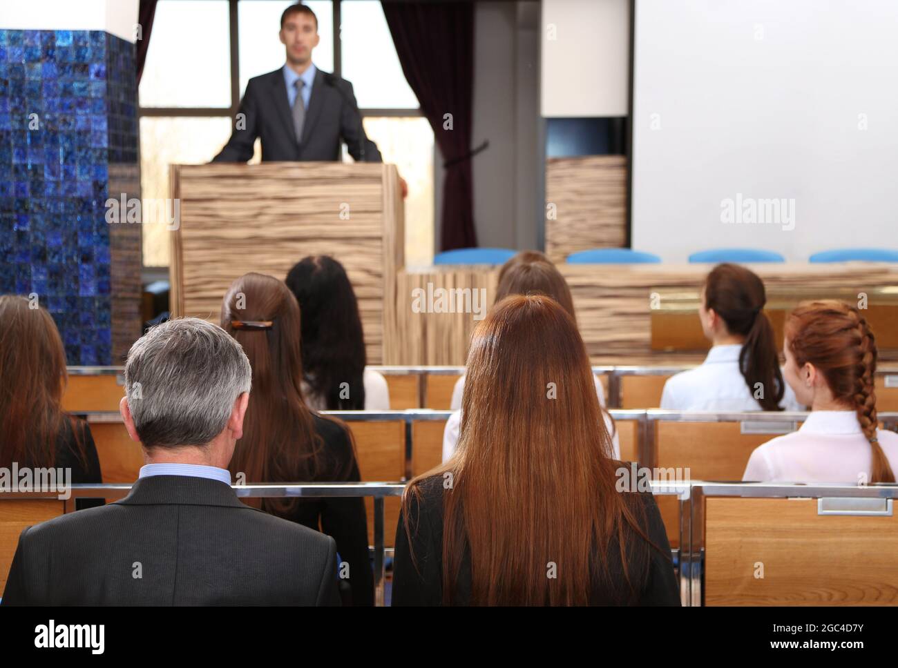 Business man is making a speech at conference room Stock Photo - Alamy