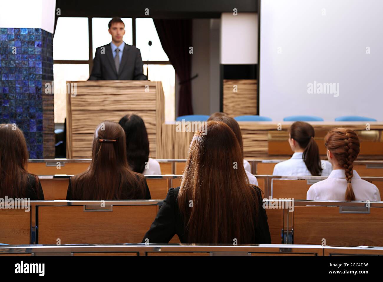 Business man is making a speech at conference room Stock Photo - Alamy