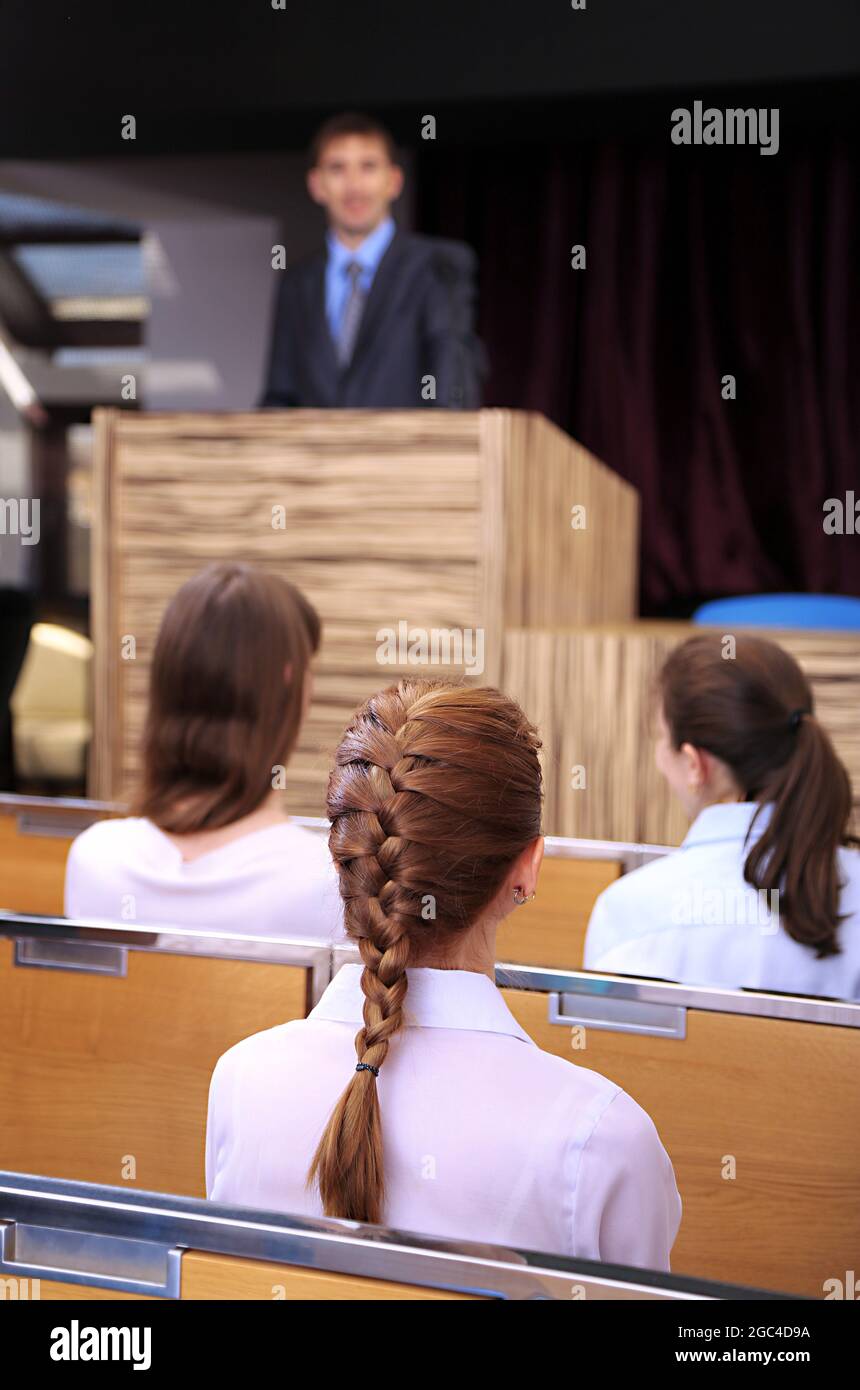 Business man is making a speech at conference room Stock Photo - Alamy