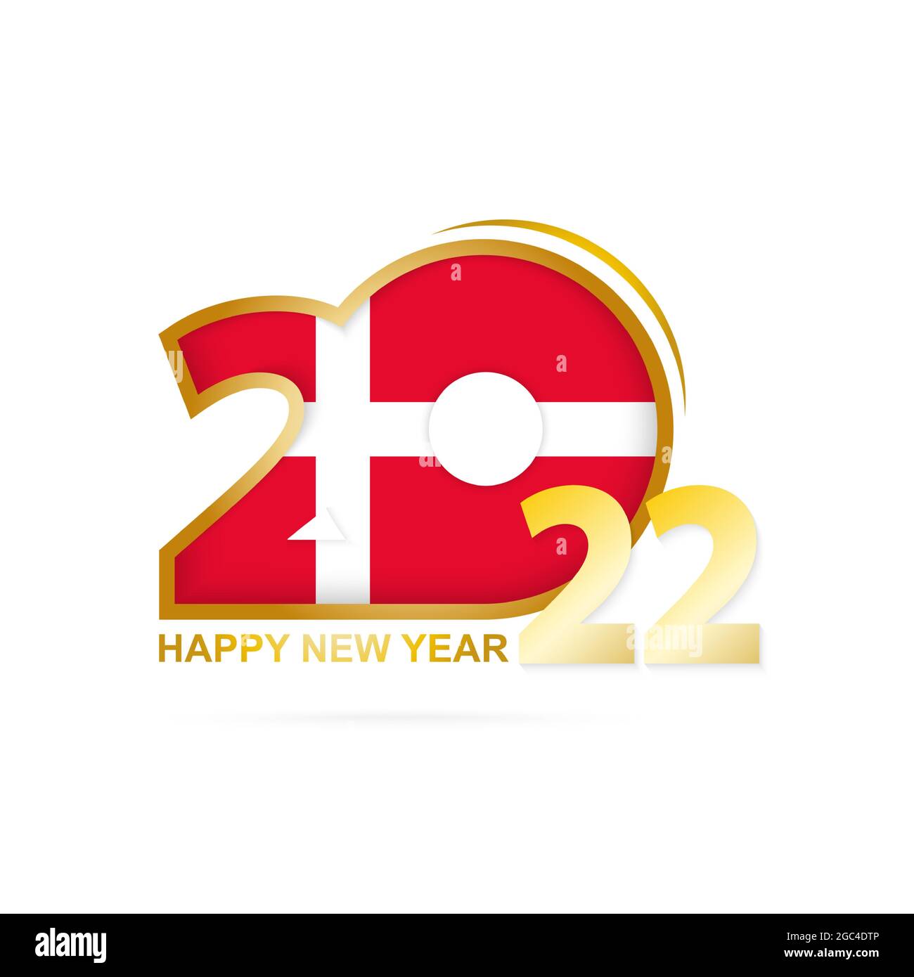 Year 2022 with Denmark Flag pattern. Happy New Year Design. Vector ...