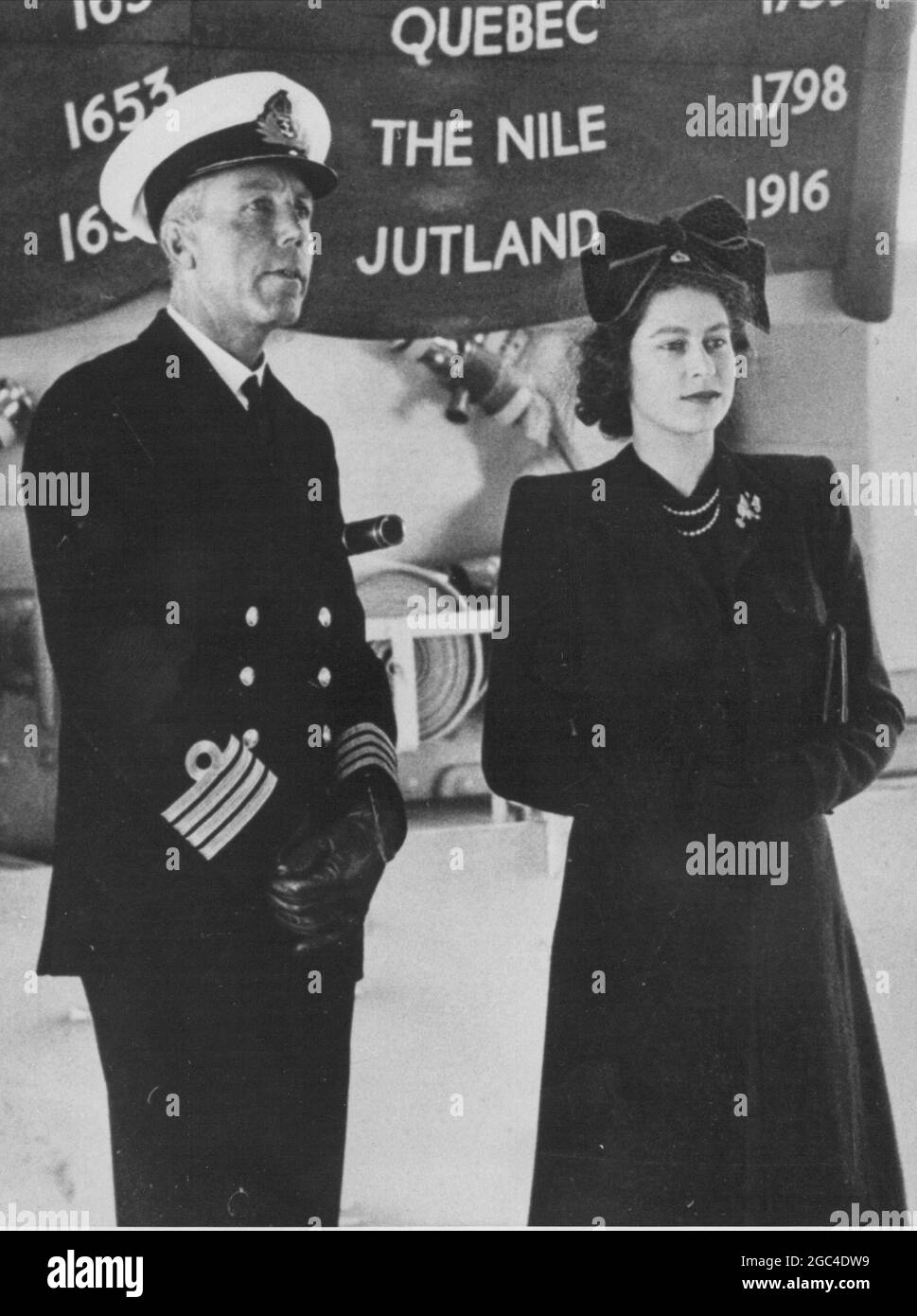 Captain W.G.Agnew, Commander of the battleship Vanguard with Princess ...