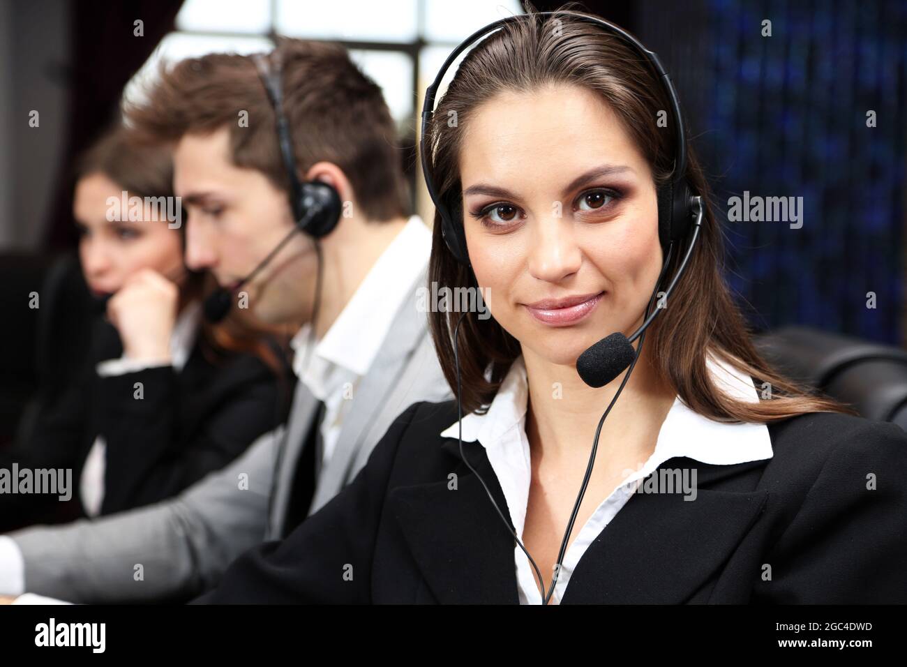 Call center operators at work Stock Photo - Alamy