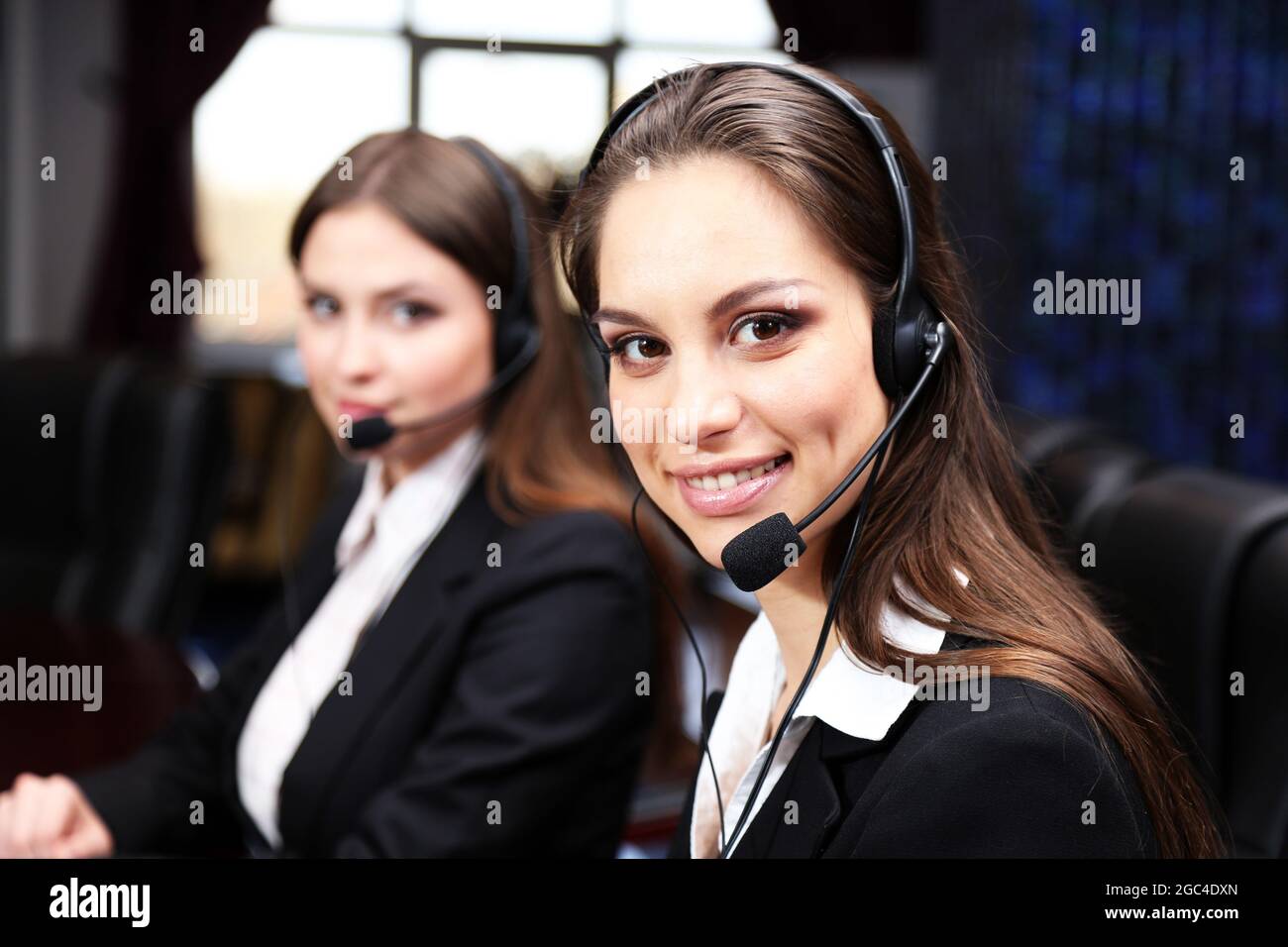 Call center operators at work Stock Photo - Alamy