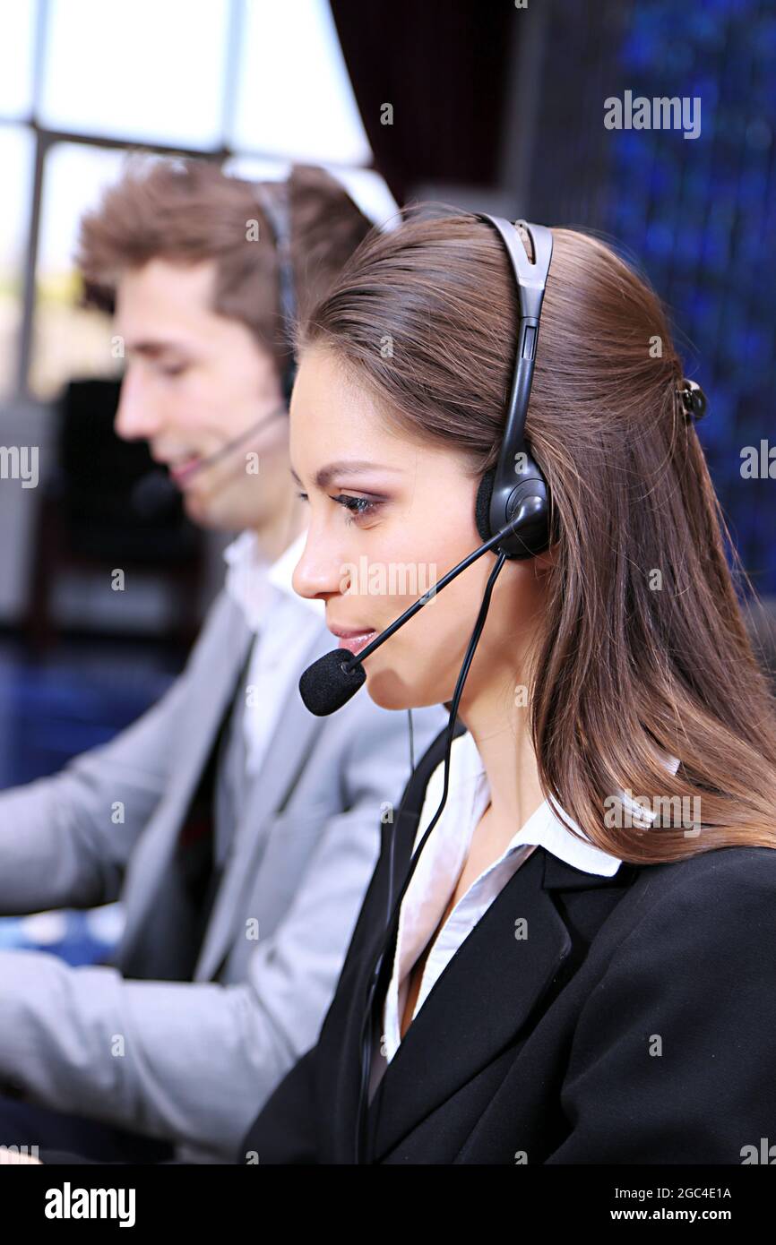 Call center operators at work Stock Photo - Alamy