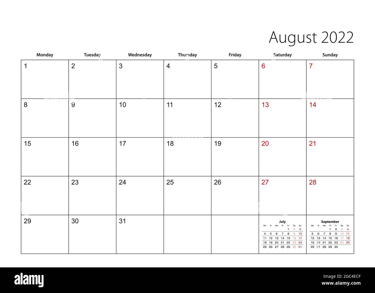 July And August 2022 Calendar