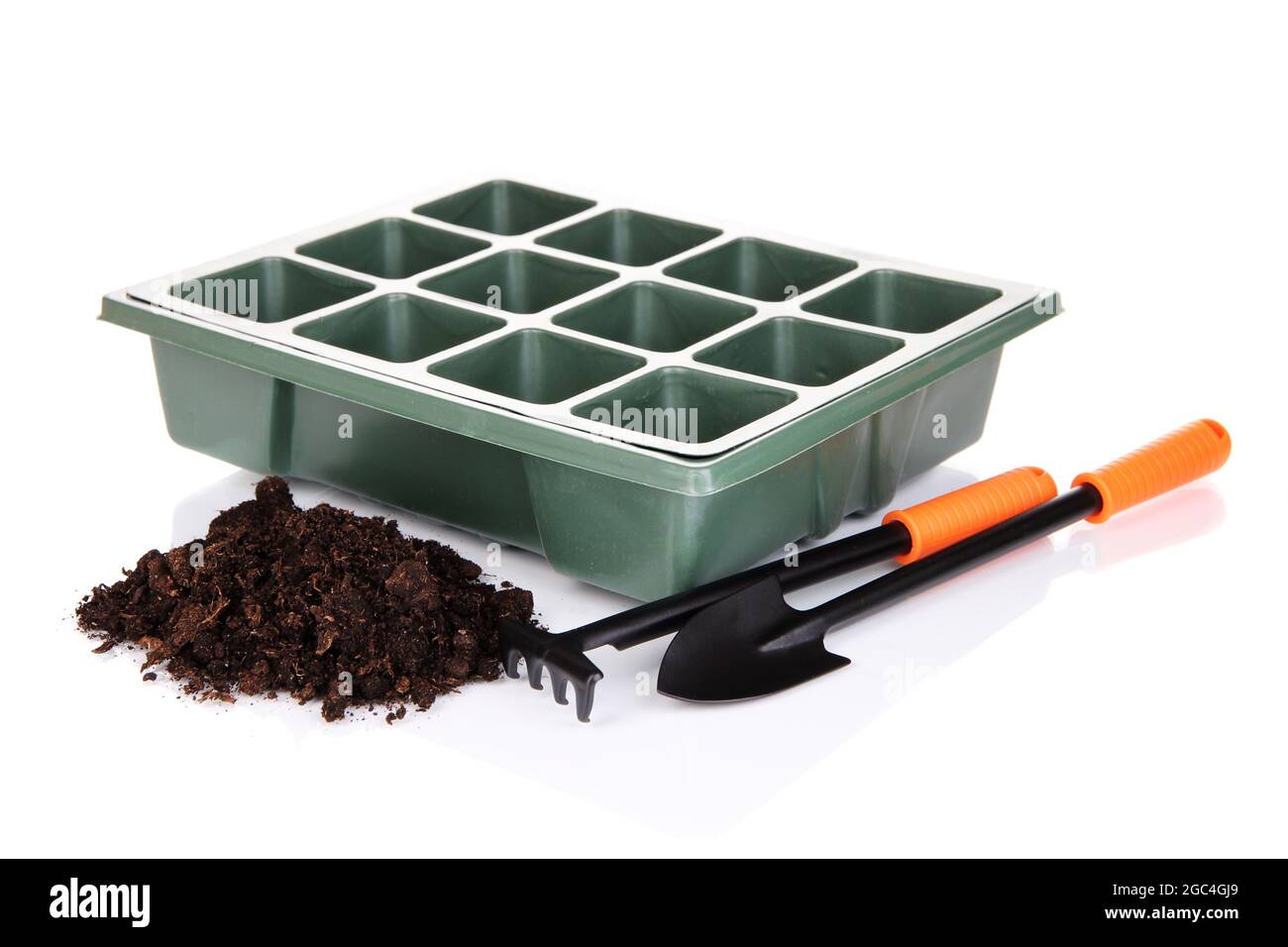 Seed box for seedling isolated on white Stock Photo - Alamy