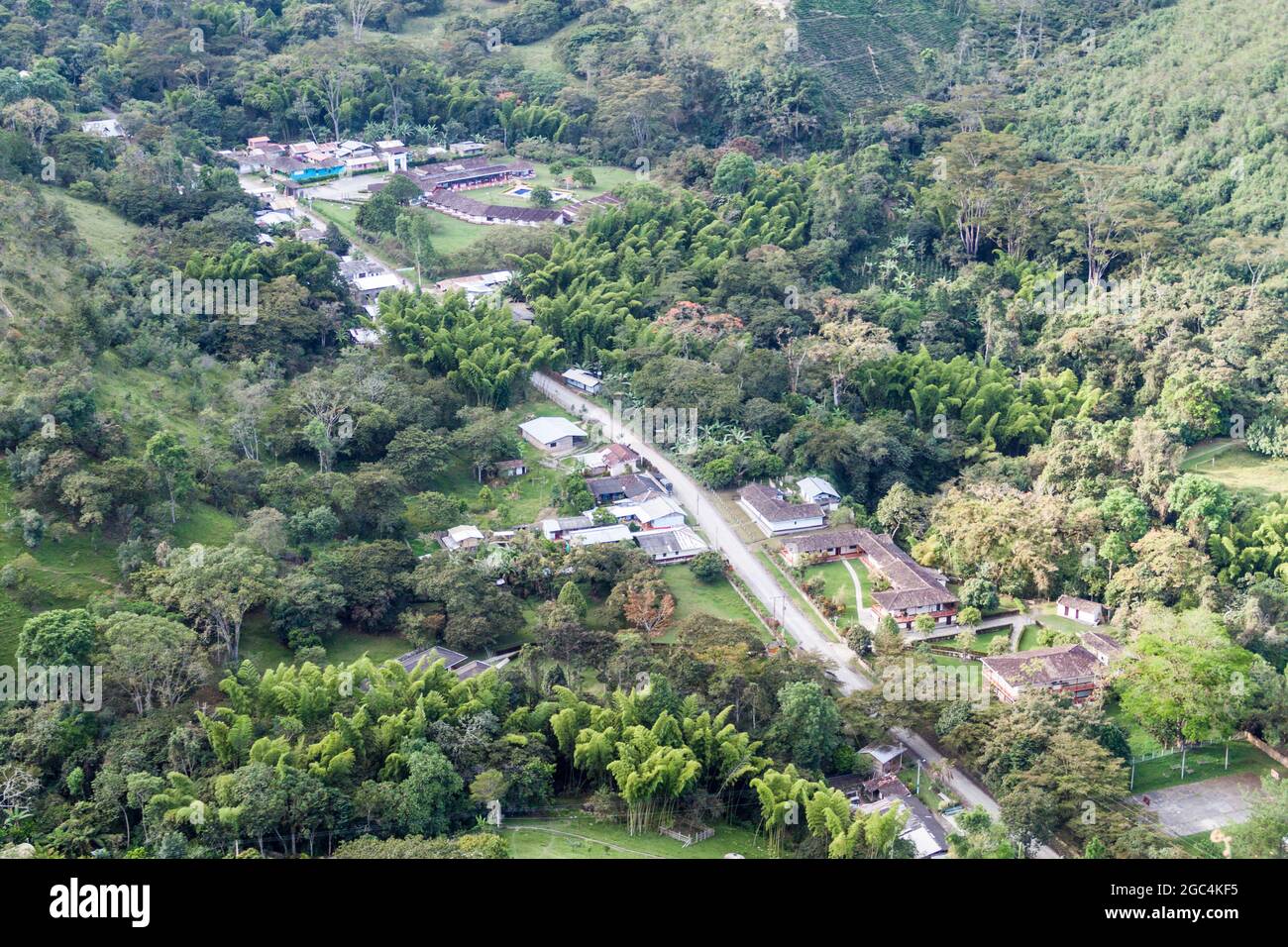 Buildings around Tierradentro archeological site in Cauca region of ...