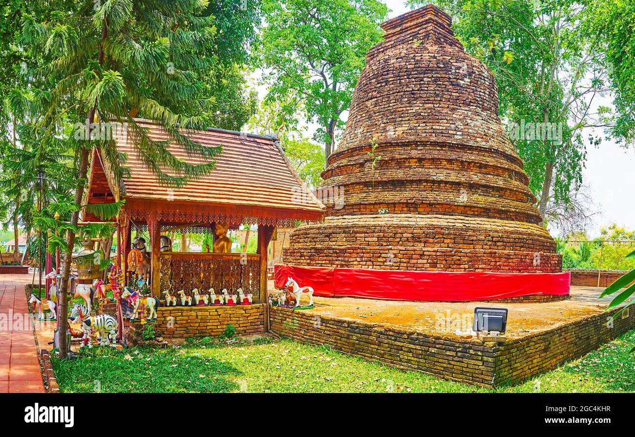 The ancient bell-shaped Ku Ma stupa, housing remains of the Royal Horse ...
