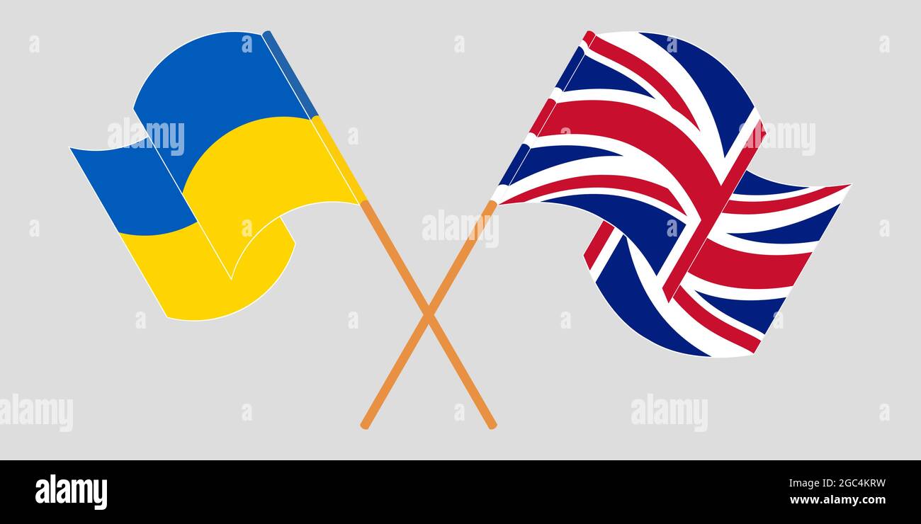 Uk and ukrainian flags Stock Vector Images - Alamy