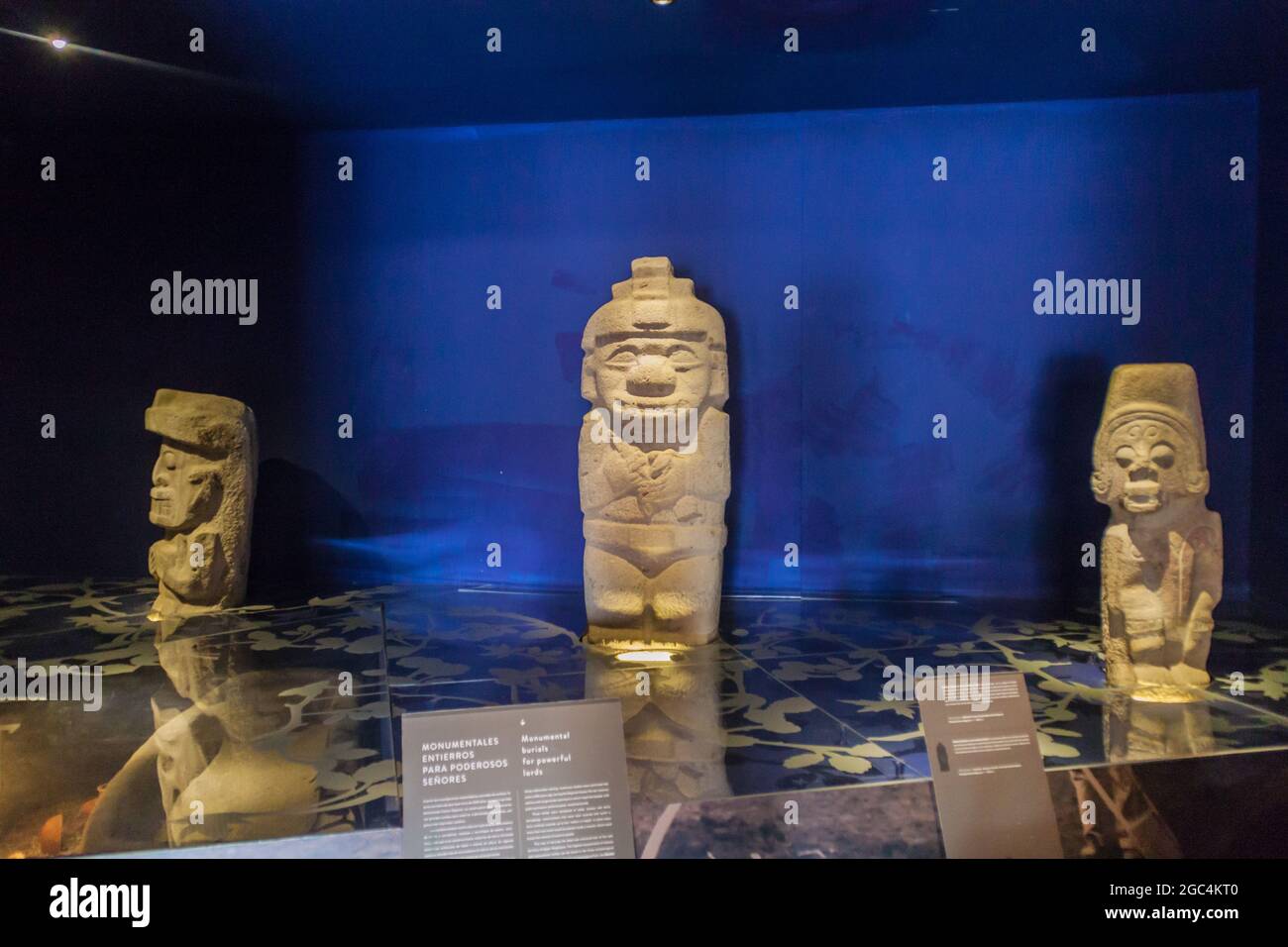 SAN AGUSTIN, COLOMBIA - SEPTEMBER 15, 2015: Exposition of ancient ...