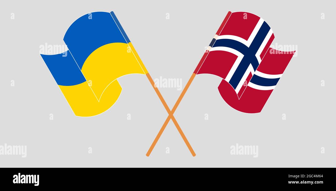 Crossed and waving flags of the Ukraine Stock Vector Image & Art - Alamy