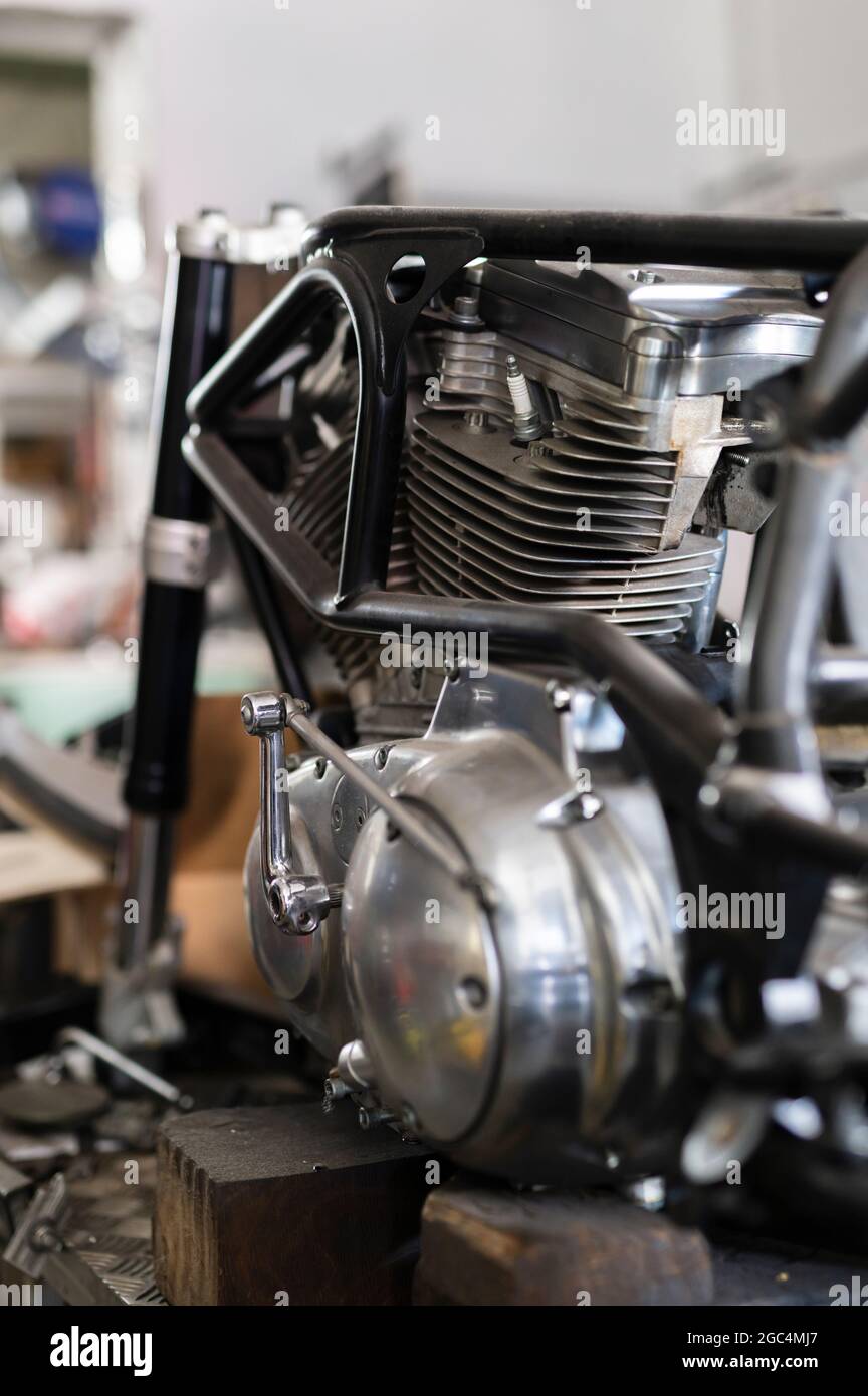 A modern motorcycle engine in the frame Stock Photo - Alamy
