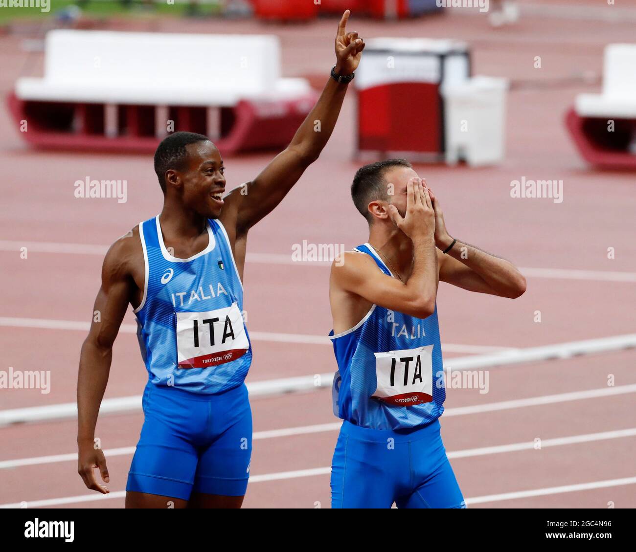 Tokyo, Kanto, Japan. 6th Aug, 2021. Italy celebrates winning the gold ...