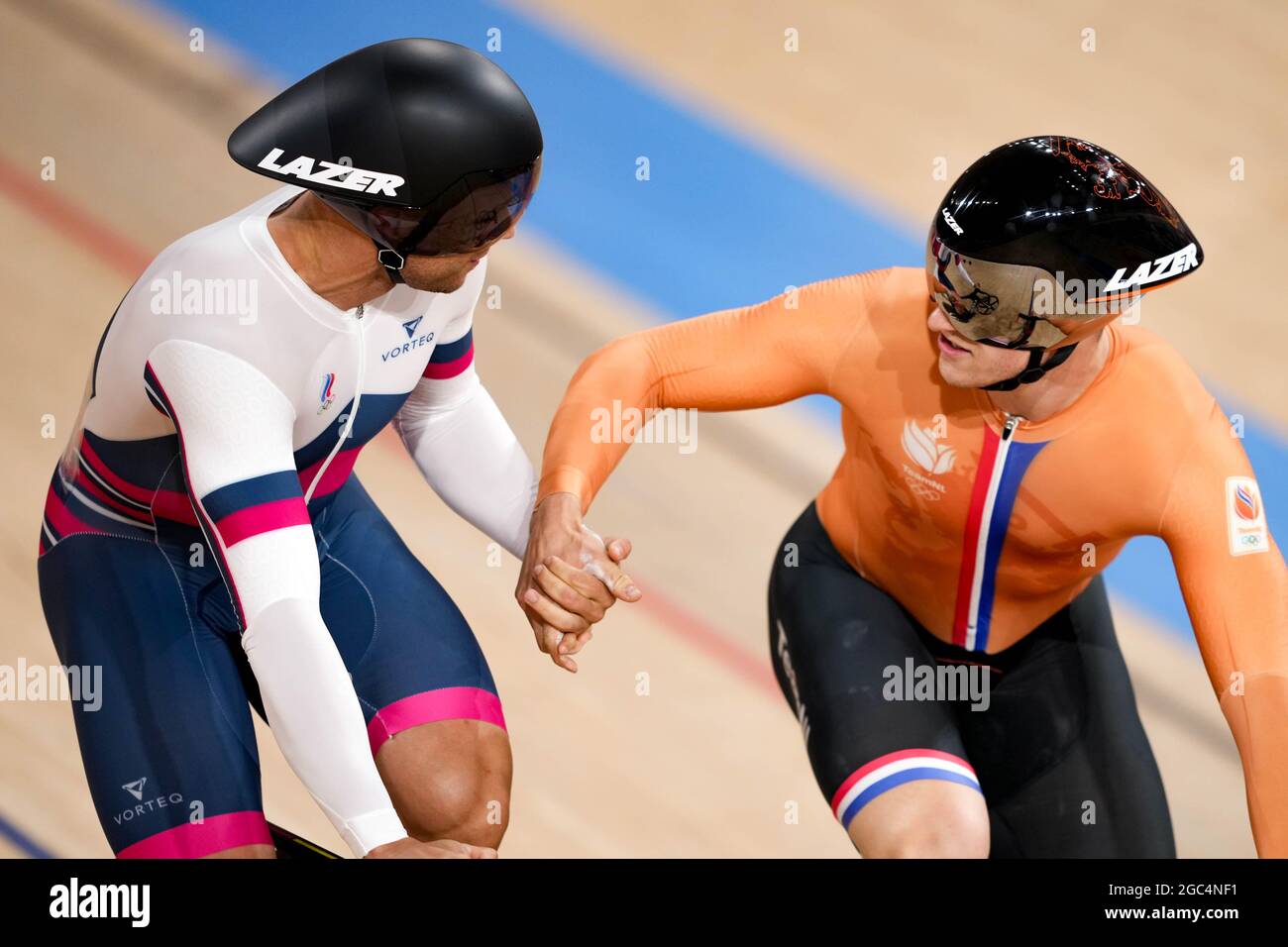 Shizuoka Japan 6th Aug 2021 Jeffrey Hoogland Ned Denis Dmitriev Roc Cycling Mens