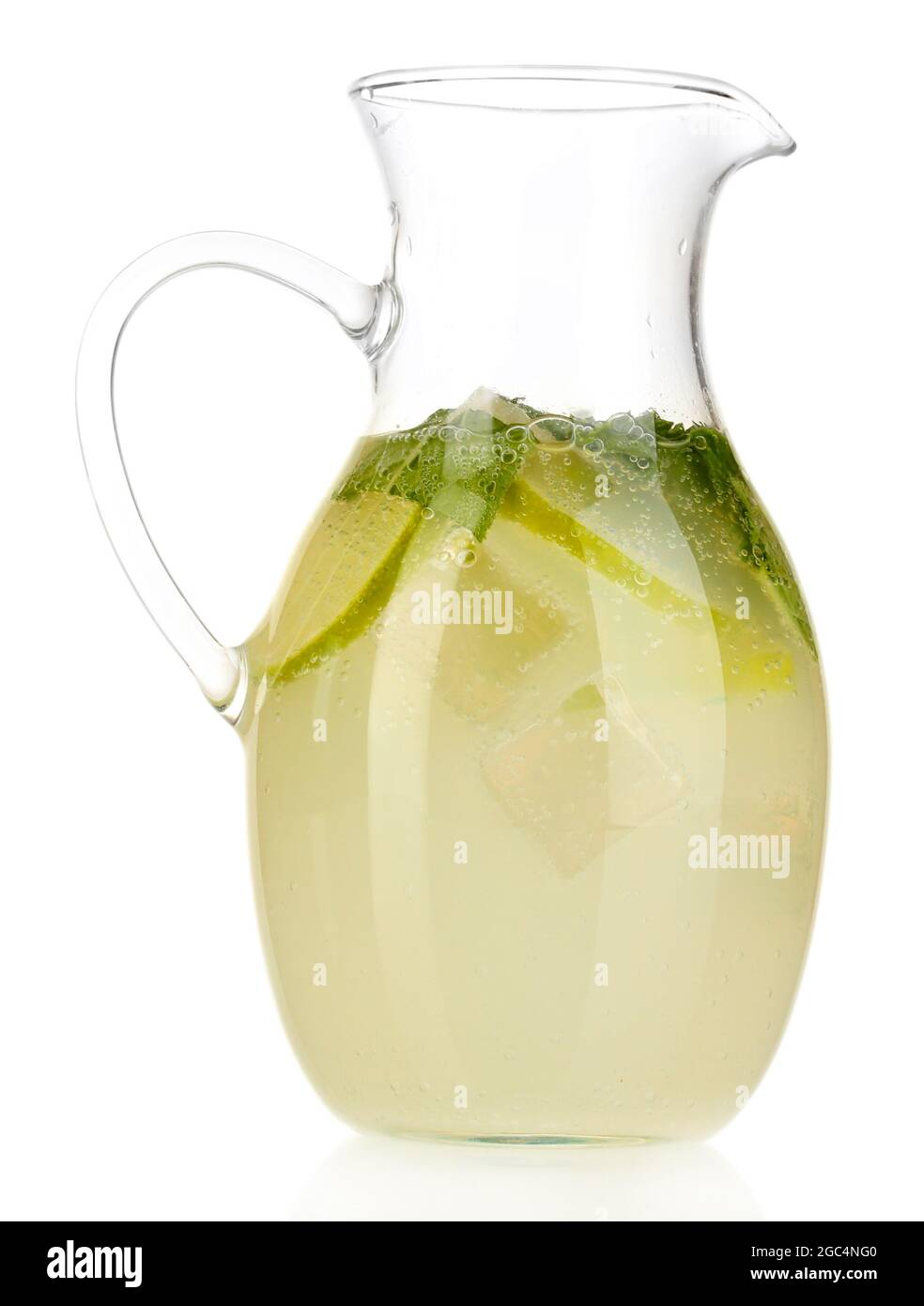 Lemonade in pitcher isolated on white Stock Photo - Alamy