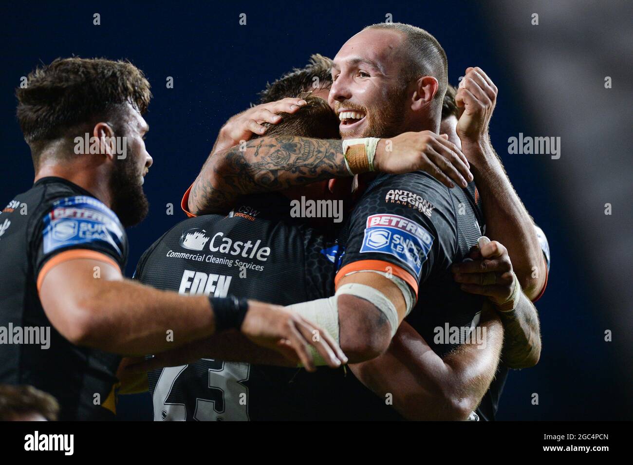 Leeds, UK. 6 August 2021 - Daniel Smith of Castleford Tigers celebrates ...