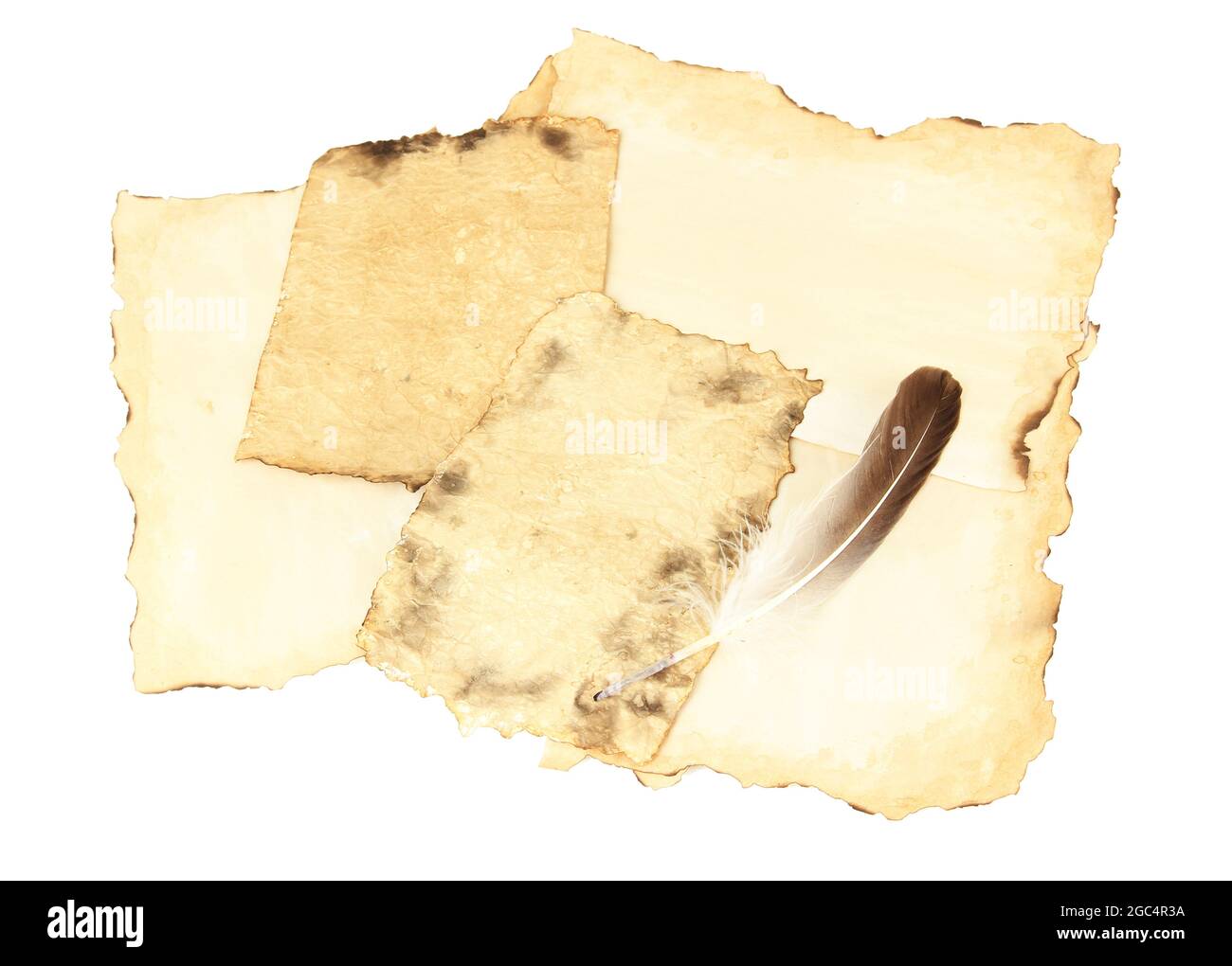 Old paper isolated on white Stock Photo - Alamy