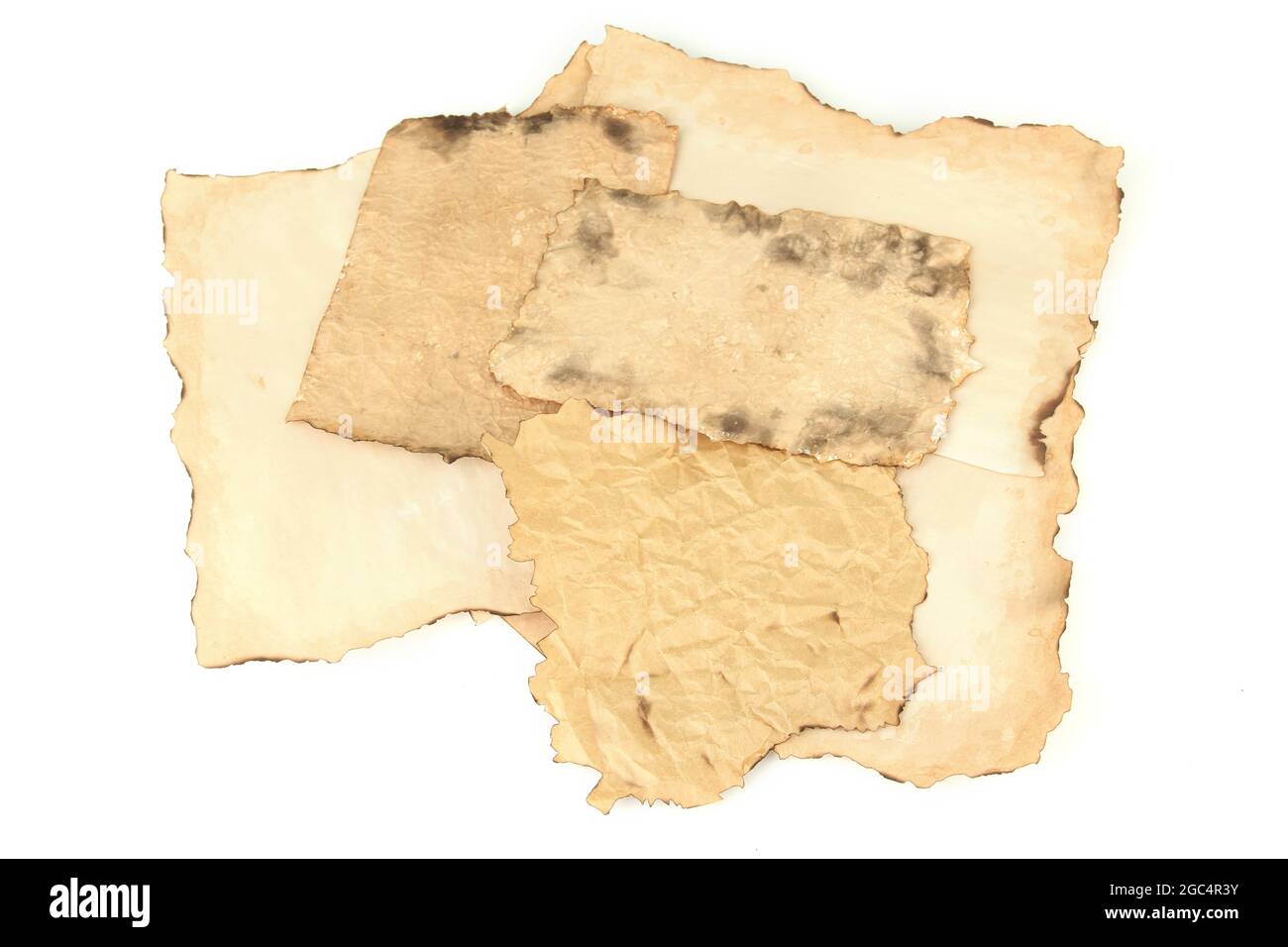Old paper isolated on white Stock Photo - Alamy