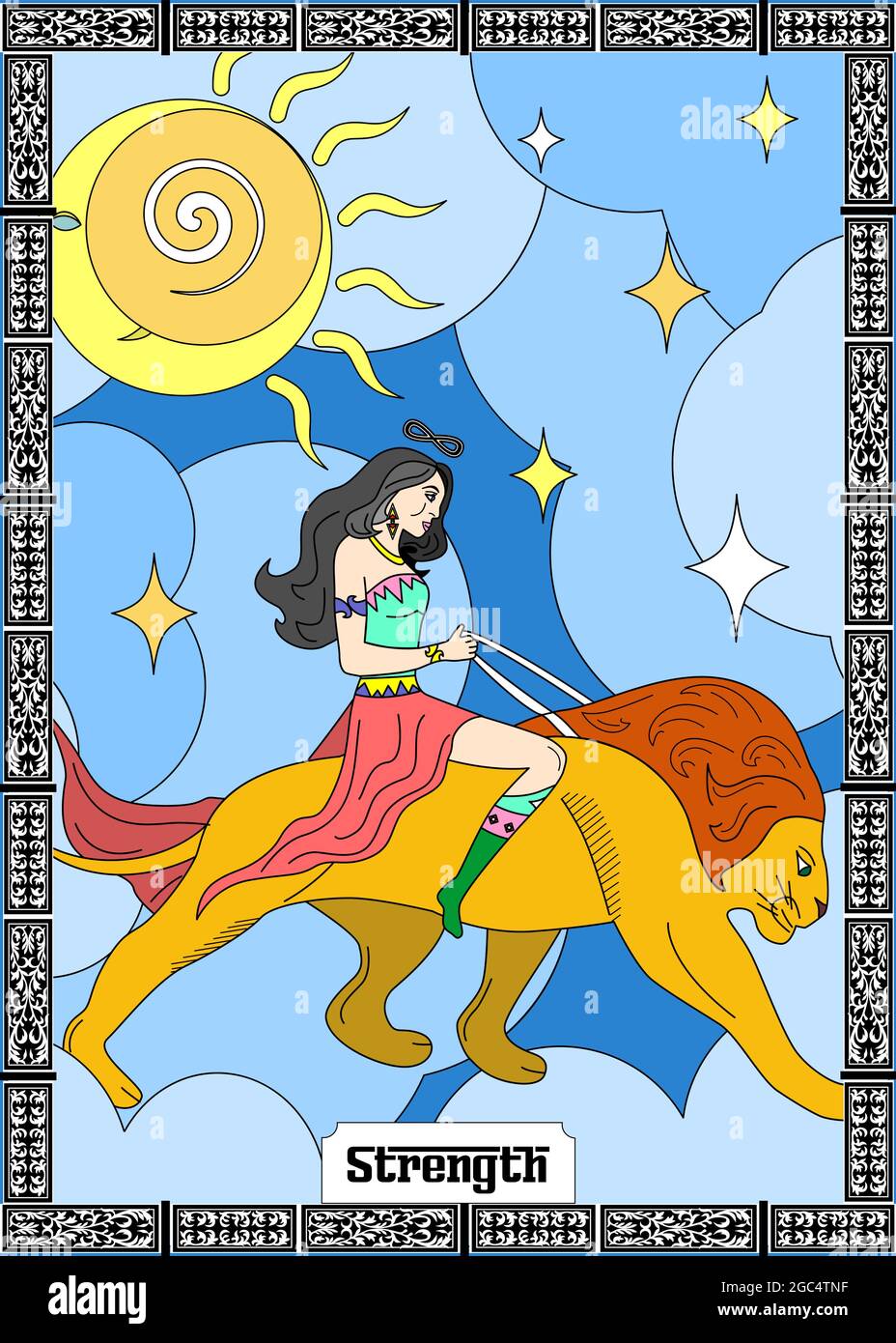 Tarot card strength Stock Vector Image & Art - Alamy
