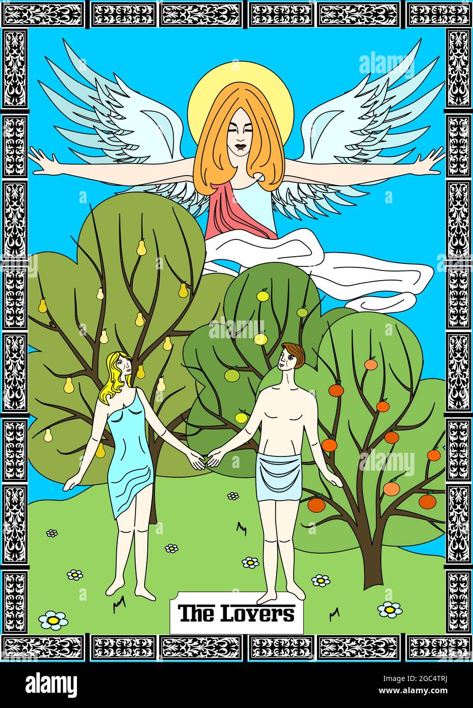 Tarot card lovers Stock Vector Image & Art - Alamy