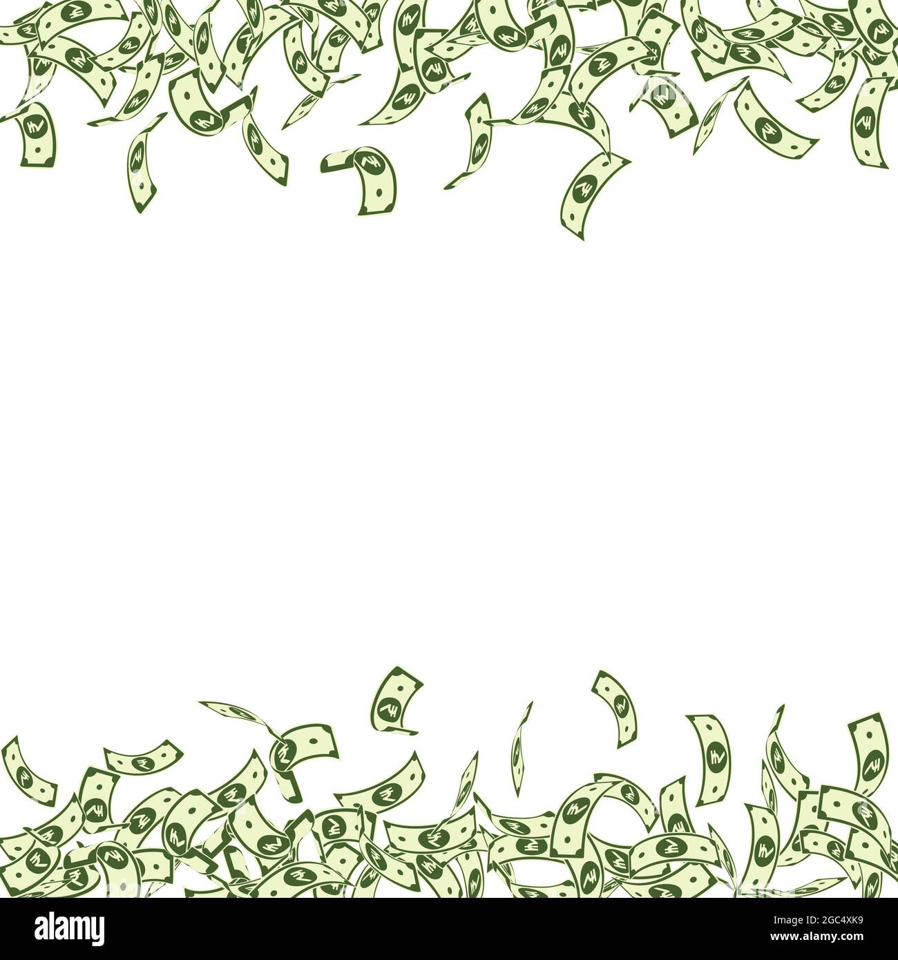 Indian rupee notes falling. Small INR bills on white background. India ...