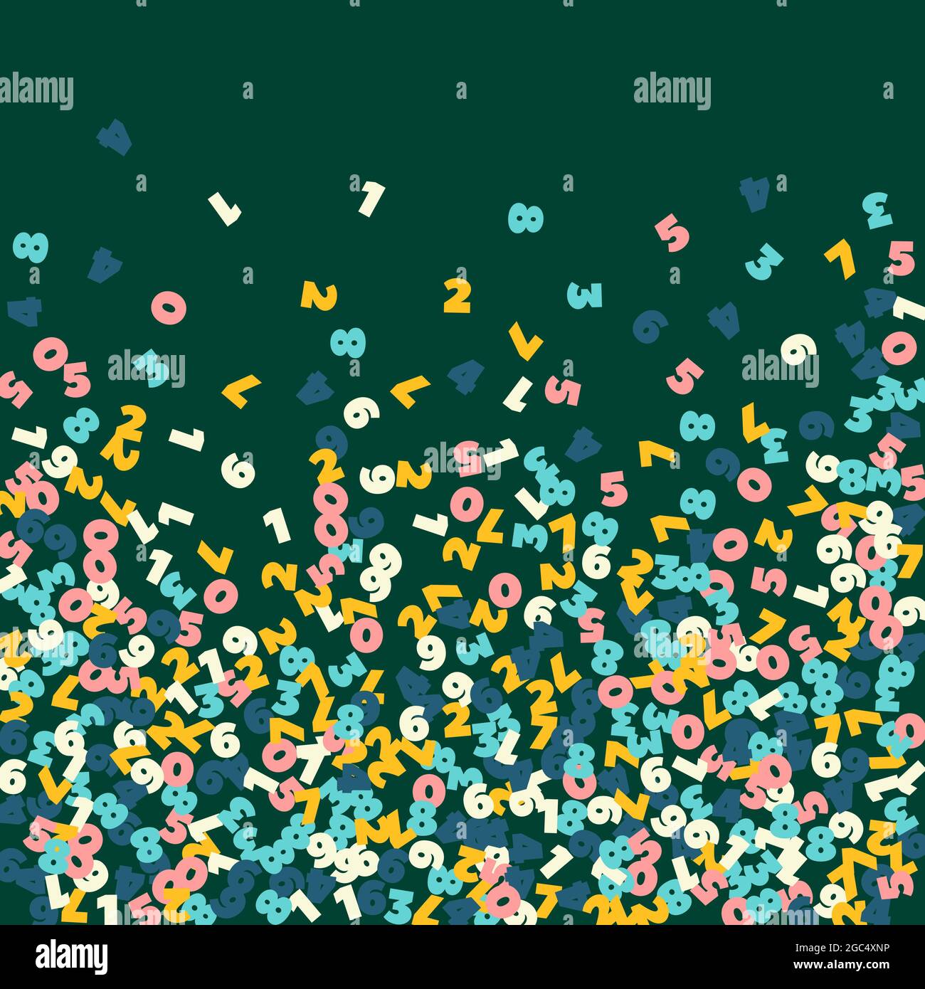 Falling pastel numbers. Math study concept with flying digits ...