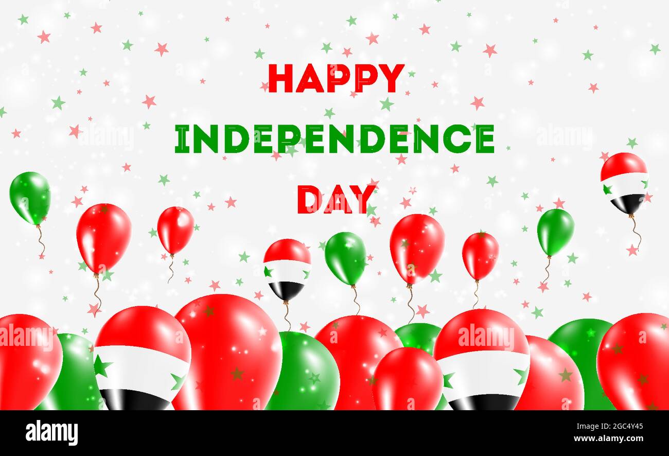 Syrian Arab Republic Independence Day Patriotic Design. Balloons in ...