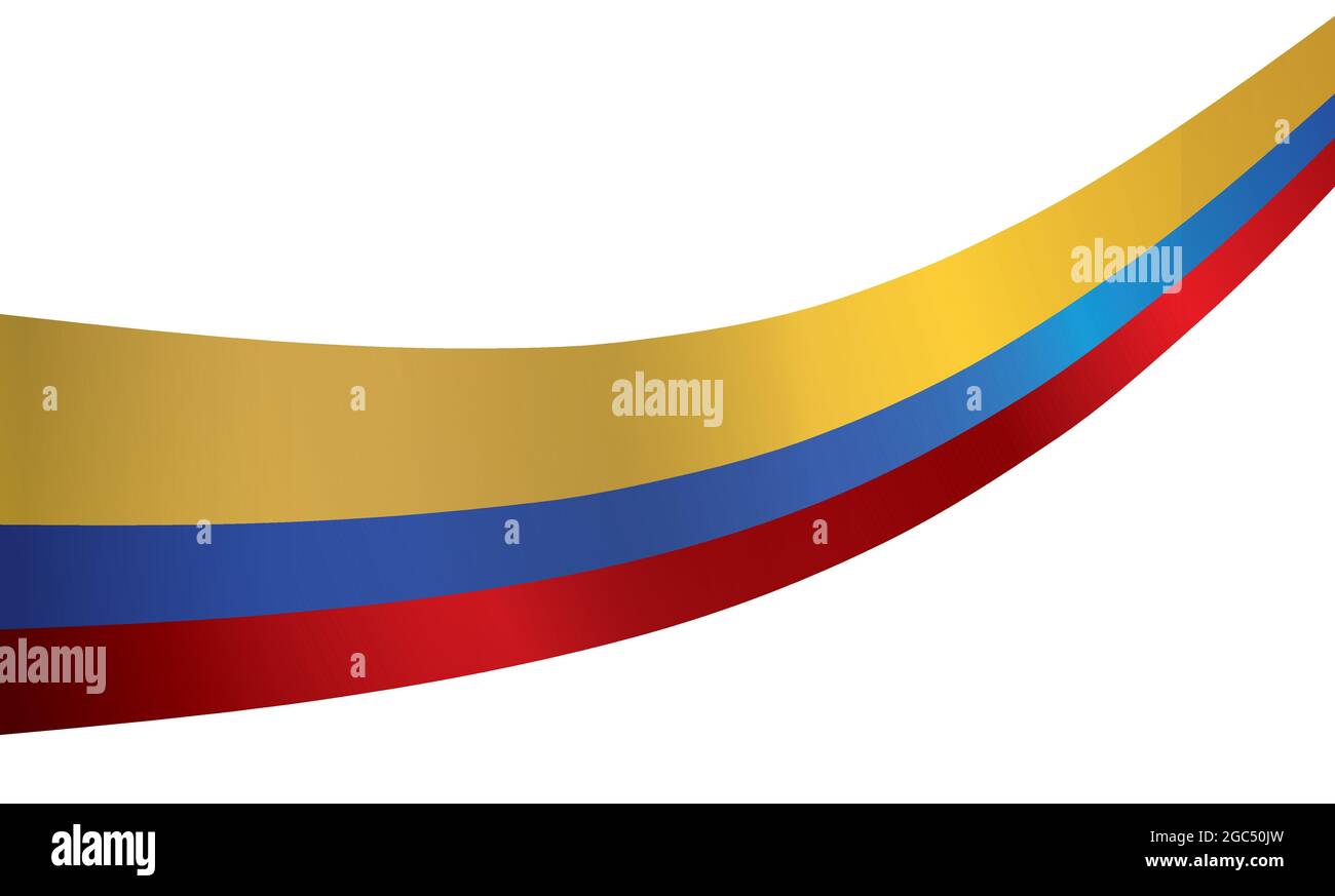 Ascending flag of Colombia in its colors: yellow, blue and red Stock ...