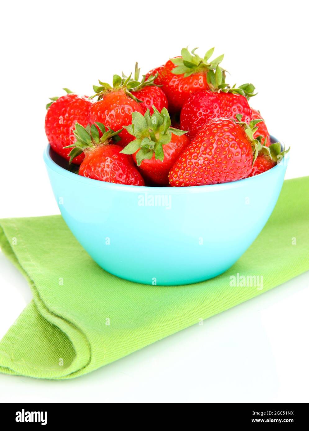 Fresh strawberry in bowl isolated on white Stock Photo - Alamy