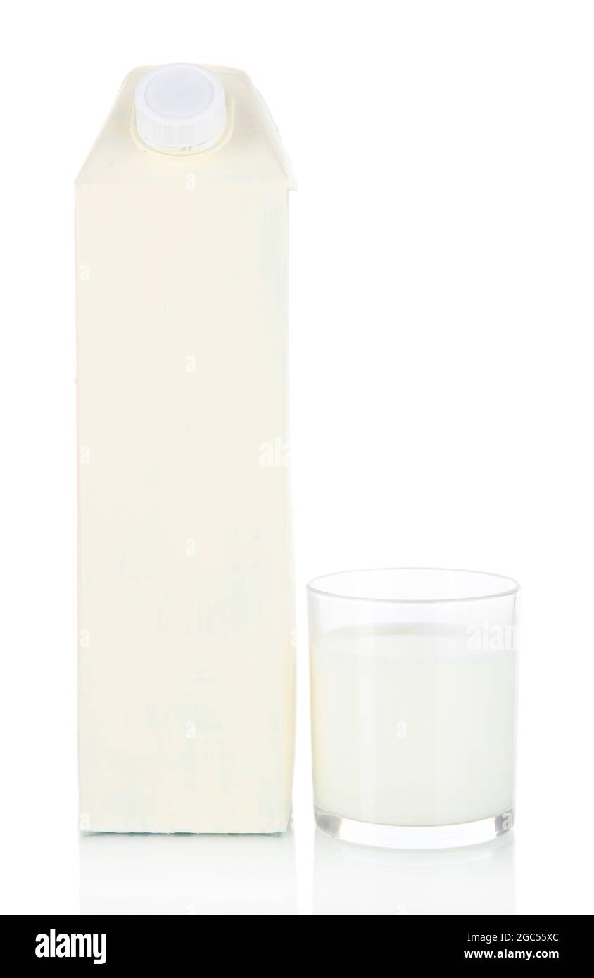 Milk pack isolated on white Stock Photo - Alamy
