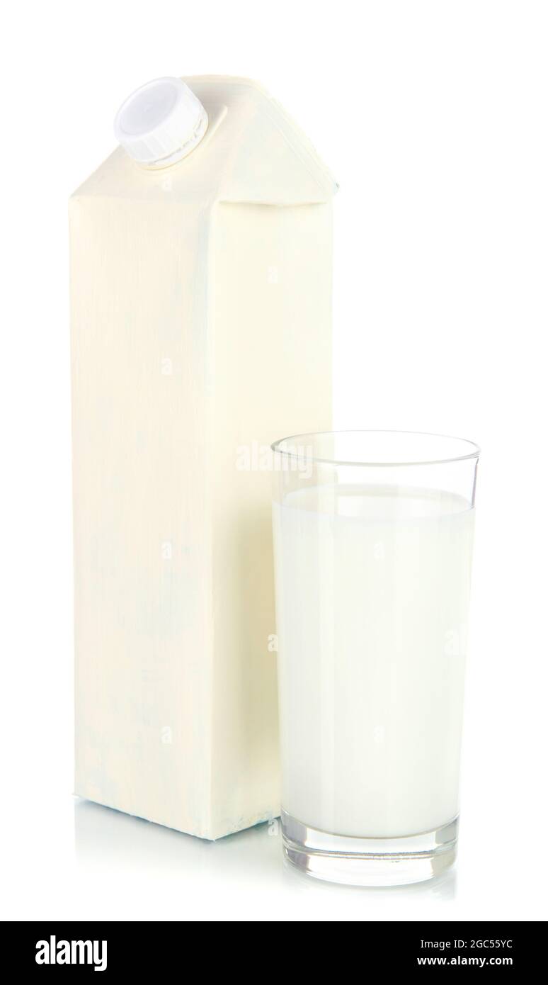 Milk pack isolated on white Stock Photo - Alamy