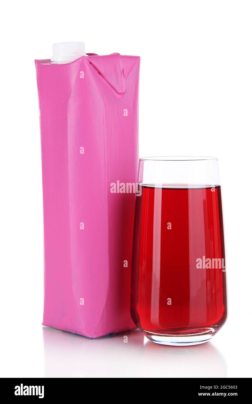 Juice pack isolated on white Stock Photo - Alamy