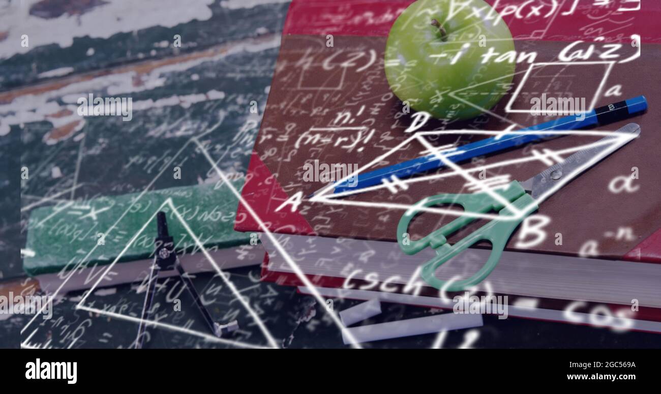 Digital composition of mathematical equations and diagrams against ...